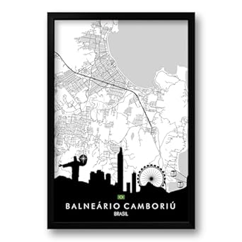 Quadro Mapa Urbano Cidade de Balneário Camboriú - 40x60cm : Amazon.com ...