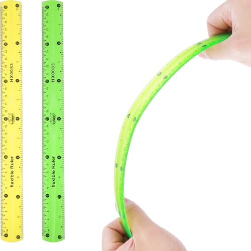 2 reglas flexibles, 30 cm, regla de plástico inastillable, regla recta ...