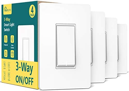 Amazon Basics Smart Switch, 3-Way, Works with Alexa Only, 2.4 GHz Wi-Fi ...