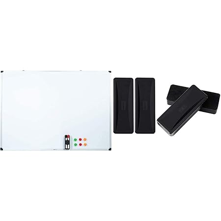 Amazon Basics Whiteboard Drywipe Magnetic with Pen Tray and Aluminium ...