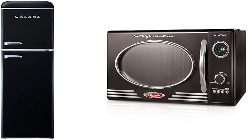 Amazon.com: Galanz GLR46TBKER Retro Compact Refrigerator with Freezer Mini Fridge with Dual Door ...