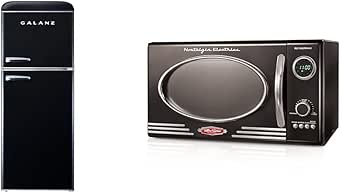 Amazon.com: Galanz GLR46TBKER Retro Compact Refrigerator with Freezer Mini Fridge with Dual Door ...