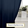 Amazon.com: Chyhomenyc Uptown Navy Blue Faux Silk Curtains 96 Inch ...