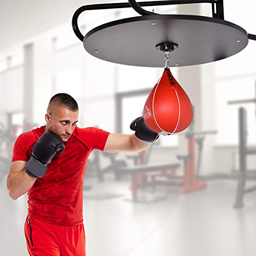 HOMCOM Wall-mounted Punching Ball Height Adjustable Hanging Speedball ...