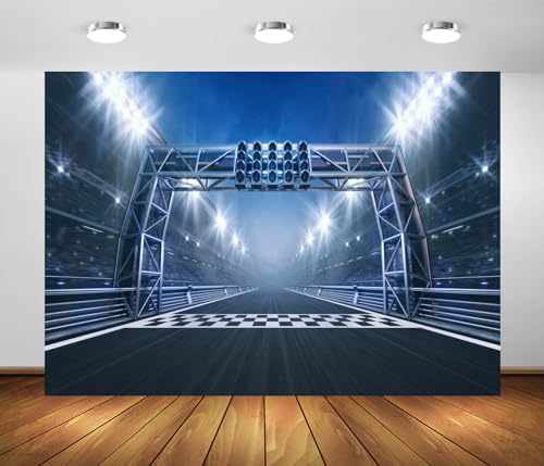 Amazon.com : BELECO 7x5ft Fabric Racing Backdrop Motorsport Finish Line ...
