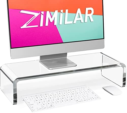 Zimilar 20 inch Large Acrylic Monitor Stand Riser, Crystal Clear ...