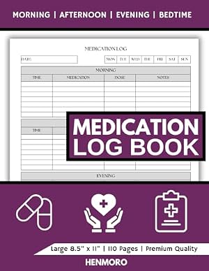 Medication Log Book: Large Print Daily Medication Tracker for Seniors ...