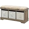 Amazon.com: Walker Edison Modern Farmhouse Entryway Shoe Storage Bench ...