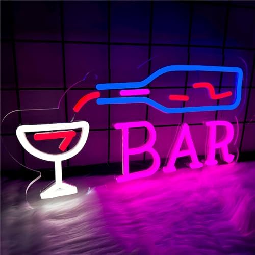 Neon Bar Signs, LED Bar Lights Neon Signs for Man Cave Decor, USB ...