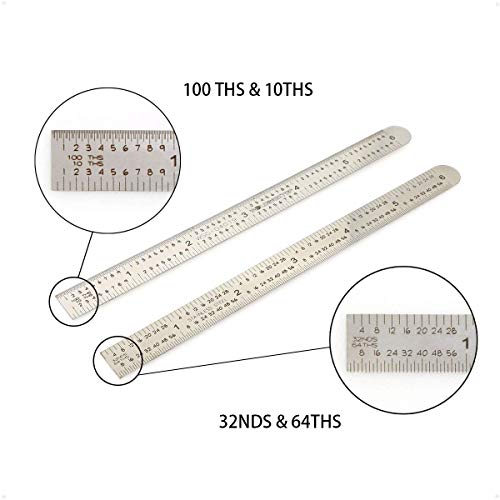 Snapklik.com : 6 In Machinist Ruler Scale 5R 10ths 1/100 1/32 1/64 ...
