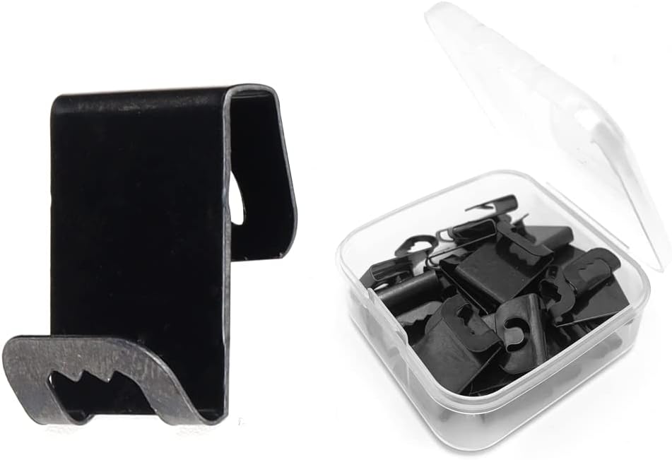 Amazon.com: 50 PCS Black S-Shaped Metal Hooks Hanging Back Plate ...