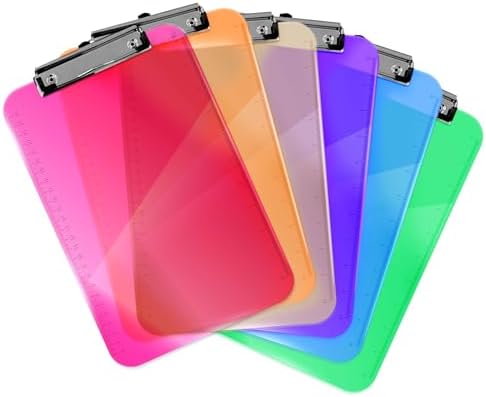4 PCS A4 Coloured Plastic Clipboard, 4 Color Clip Boards Plastic, 12.5 ...