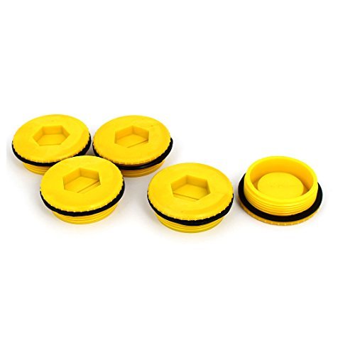 DbuyChX M48 Hex Socket Design Plastic Male Threaded Sealing Cap Yellow ...