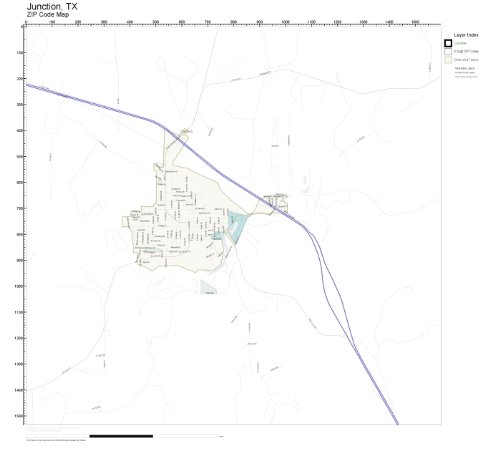 ZIP Code Wall Map of Junction, TX ZIP Code Map Not Laminated: Amazon ...