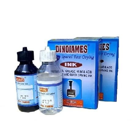 Dinojames Fast Drying Ink with Ink Solvent 100 ml (Pack of 2) Anti ...