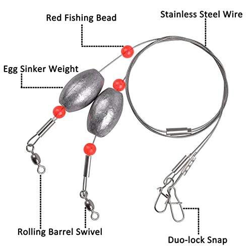 Snapklik.com : Fishing Egg Sinker Weight Rigs 6pcs Flounder Rig ...