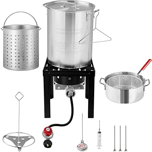 Amazon.com: ROVSUN 60QT Turkey Fryer with Aluminum Boiler Steamer ...
