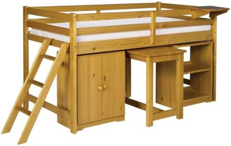 CABIN BED WITH DOUBLE CUPBOARD, BOOKCASE AND DESK FROM CENTURION PINE ...