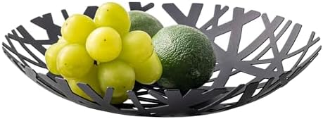 RZMZBY Obstschale Schwarz Matt, Metall, Rund, Modern, Seicht Obstkorb ...