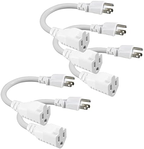 Amazon.com: [1 Pack] Short 3Prong Power Extension Cord - White 6inch ...