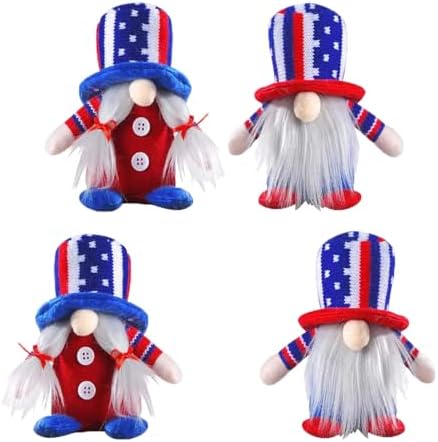 Amazon.com: PICTTY 4th of July Decorations Patriotic Gnomes Wooden ...