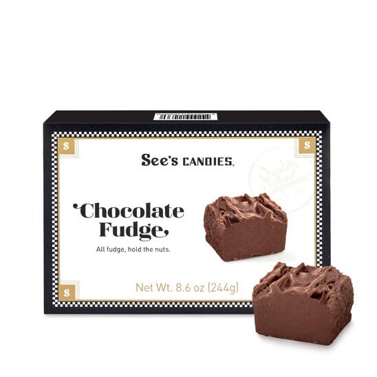 Amazon.com: See's Candies Chocolate Fudge - Christmas Gift Box, No Nut ...