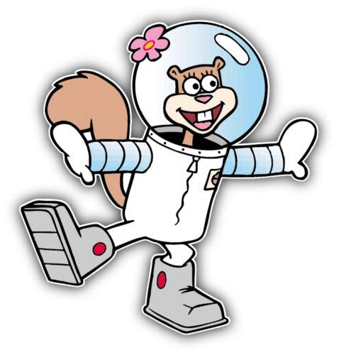 Buy Spongebob Sandy Cheeks Walking Cartoon Vinyl Decal Sticker Car ...