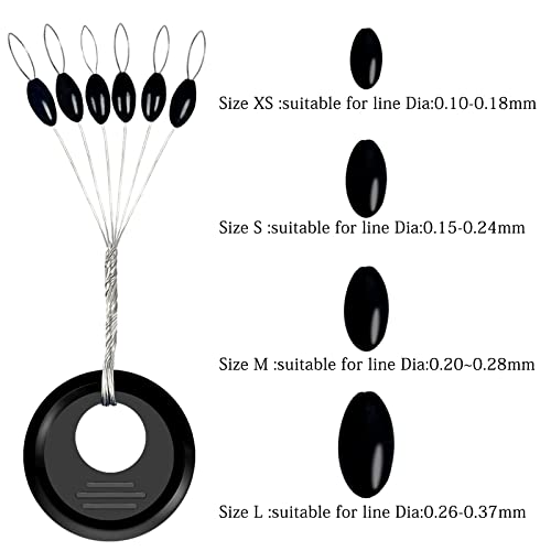 Snapklik.com : 300 Pieces Rubber Bobber Stops,6 In 1 Float Sinker ...