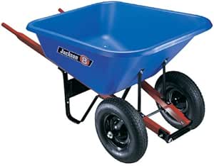 Amazon.com : JACKSON 8 Cu. Ft. Poly Wheelbarrow with Dual Tires BP8JLW ...