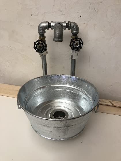 Amazon.com: Pipe Faucet & (Extra Small Wash-Pan Sink Rustic Farmhouse ...