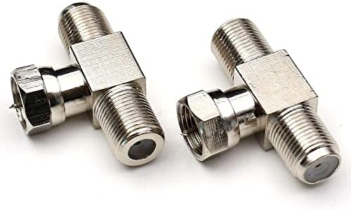 Buy ERH India (Pack of 2) T-Type RG6 Male to 2 Female 3-Way Coax Cable ...