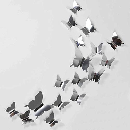 48 Pieces Butterfly Wall Decor DIY Mirror 3D Butterfly Stickers ...