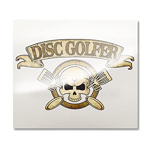 Amazon.com: Disc Golf Skull & Crossbones Badge Decal Sticker : Handmade ...
