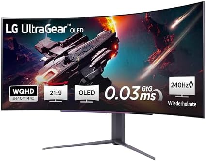 LG Electronics 45GS96QB-B.AEU Curved UltraGear OLED Gaming Monitor 45 ...
