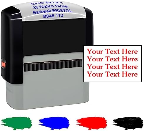 Custom Stamps Self Inking Up to 4 Lines of Personalized Address Stamps ...