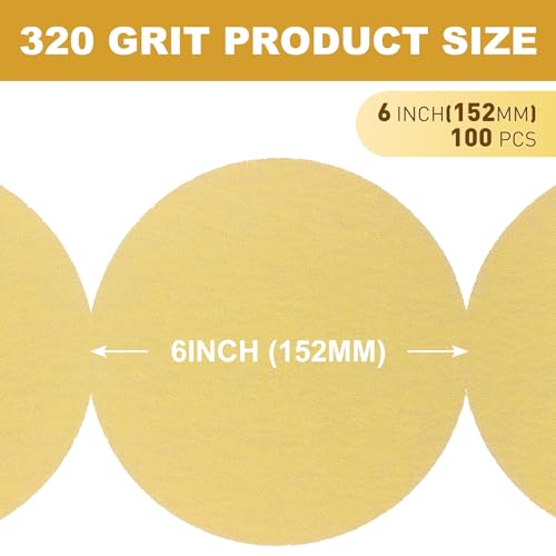 Snapklik.com : BELINOVA 100PCS 6 Inch PSA Sanding Discs 320 Grit Self ...