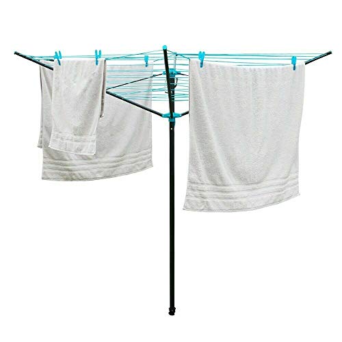 4 Arm 40m Rotary Airer Clothes Garden Washing Line Outdoor Drying Dryer ...