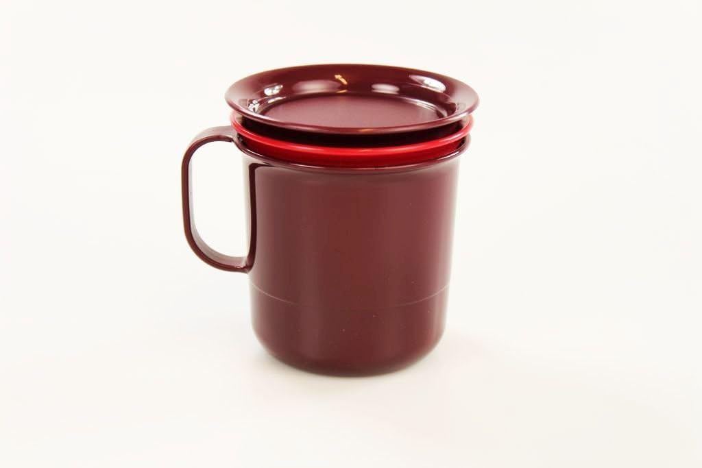Amazon.com | Tupperware to Go tee Cup and Lid Brown with Insert Red Tea ...