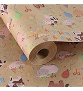 Amazon.com: Aimyoo Floral Kraft Wrapping Paper Roll, All Occasion ...