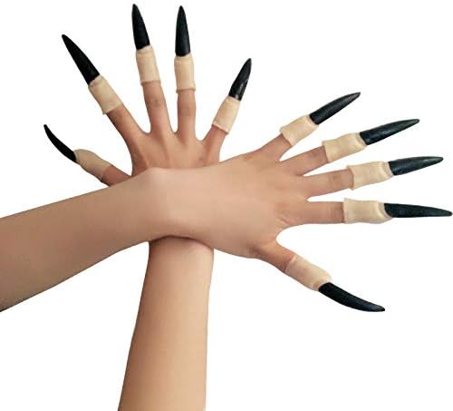Amazon.com: Halloween Costume Nail Claws Fake Witch Fingernail Arrow ...
