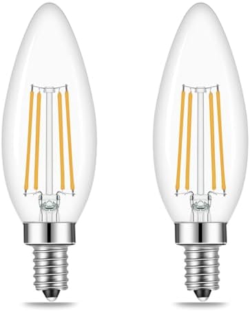 Amazon | E14電球2700k電球色40W等価吊り扇電球B型エジソンフィラメントろうそく電球C35 透明ガラスシャンデリア電球400LM、1パックに2個… | SSXBF | 二重環形 ...