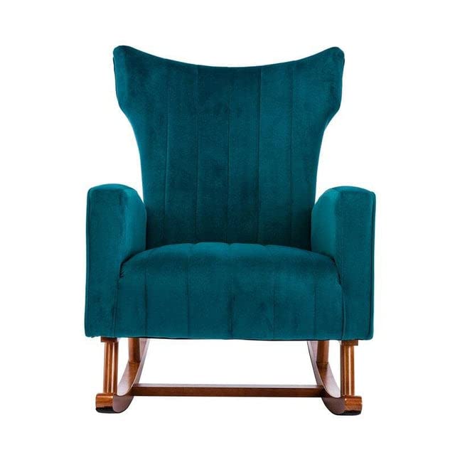 Macklet Velvet Rocking Chair for Living Room,Bed Room Blue Greeen Blue ...