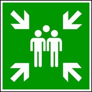 1069. Sammelplatz (Evacuation assembly point) nach ISO 6309 ...