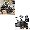 Amazon.com: Kitchen Academy Induction Cookware Sets - 12 Piece Cooking Pan Set, Granite Black ...