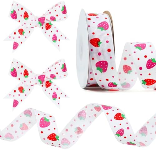 Amazon.com: Strawberry Ribbon, Pastel Red and Pink Strawberry with ...
