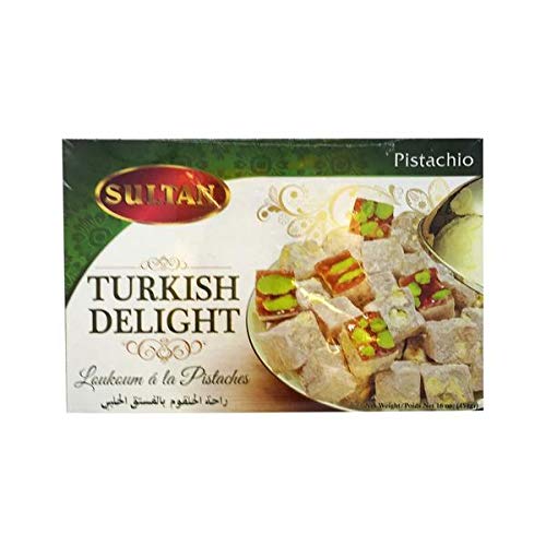 Amazon.com : Turkish Delight Pistachio (Sultan) 16oz NEW PACK : Gummy ...