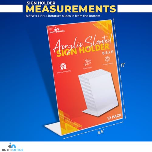 Snapklik.com : 1InTheOffice Acrylic Slanted Sign Holder 8.5 X 11 Inches ...