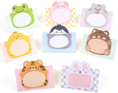 Amazon.com : 160 Sheets Cartoon Animal Sticky Notes, Cute Cartoon Memo ...