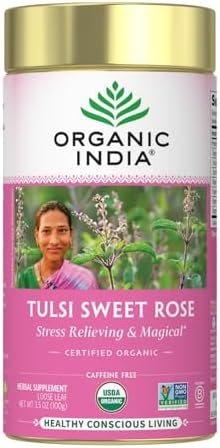 Amazon.com : Organic India Tulsi Sweet Rose Herbal Tea - Holy Basil ...
