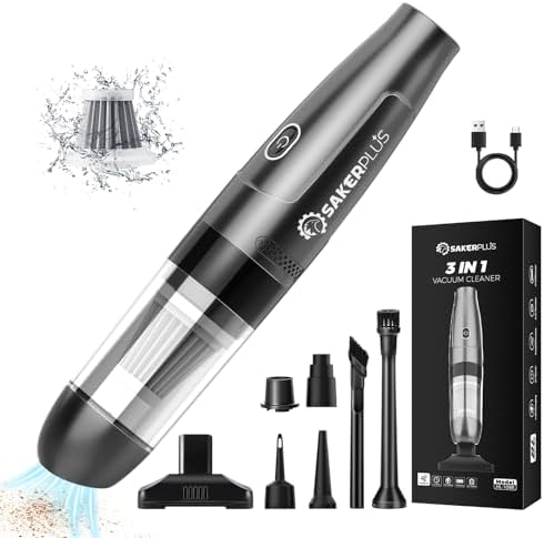 Amazon.com: SakerPlus Mini Vacuum Cleaner, 3 in 1 Car Vacuum Cleaner ...